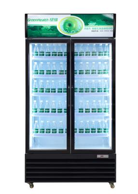 China R134a Commercial Display Freezer Black Stainless Steel Glass Sliding Door Fridge for sale