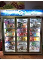 China 977L Upright Glass Door Display Fridge Refrigeration Equipment Seafood Freezer for sale