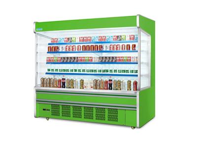 China Stainless Steel Multideck Open Chiller with Energy-Saving Night Curtain and Automatic Smart Defrost for Supermarkets for sale