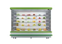 China Convenience Store Commercial Double Air Curtain Vertical Open Showcase Chiller For Supermarket for sale