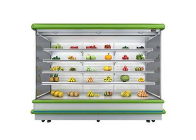 China Convenience Store Commercial Double Air Curtain Vertical Open Showcase Chiller For Supermarket for sale
