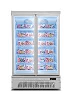 China Large Commercial Bottom Mount Upright Display Freezer Glass Door For Food for sale