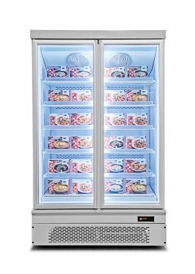 China Large Commercial Bottom Mount Upright Display Freezer Glass Door For Food for sale