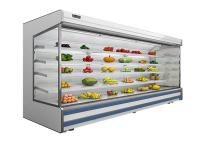 China 4 Layers Adjustable Multideck Open Chiller Fruit Display Fridge With Sliding Door for sale