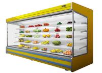 China Commercial 4-Tier Adjustable Multideck Open Chiller with Fan Cooling and Night Curtain for Supermarkets for sale