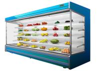 China Commercial 4-Tier Adjustable Multideck Open Chiller with Fan Cooling and Night Curtain for Supermarkets for sale