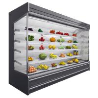China Height 2 Meter Multideck Open Chiller R404a Customized Color for sale
