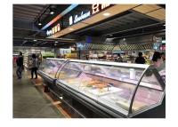 China Multifunctional Glass Square Refrigerated Deli Showcase Single temperature Deep Fridge for sale