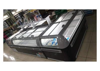China Glass Horizontal Supermarket Island Freezer Fruit Showcase Refrigeration Equipment for sale