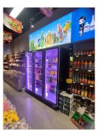 China 880L Supermarket Glass Door Multideck Chiller Beverage Display Refrigerator for sale