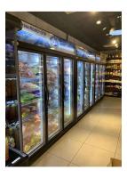 China 444L Commercial Display Freezer Multi Glass Door Fridge Multifunctional for sale