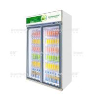 China Frequency Conversion Commercial Beverage Cooler Store Glass Display Drinks Fridge 1000L for sale