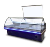 China Green Health Commercial Butcher Display Fridge Grocery Meat Cooler Deli Freezer for sale