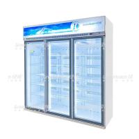 China Frequency Conversion Commercial Glass Display Freezer With LED Light for sale