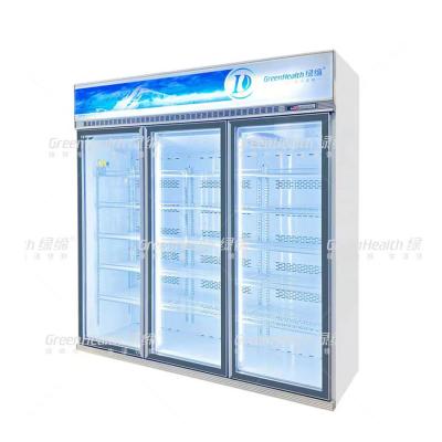 China Frequency Conversion Commercial Glass Display Freezer With LED Light for sale