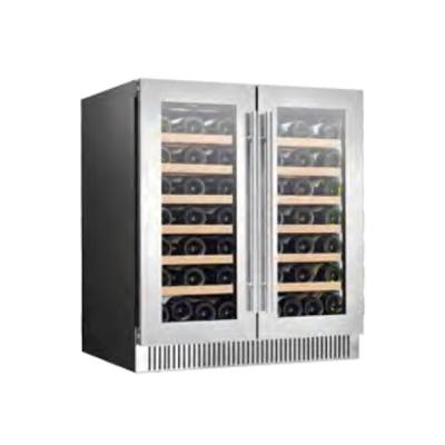 China ETL Certificate 110V/60Hz Double Glass Door Wine Cooler Cabinet With R600 Refrigerant for sale