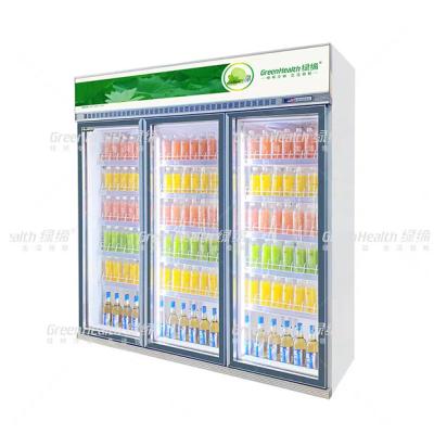 China 2087L Commercial Display Freezer 2~8 Degree Low E Defogging Glass Door Upright Beverage Inverter Chiller for sale