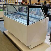 China Large Capacity Ice Cream Display Freezer With Tempered Glass And Sliding Door for sale