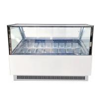 China Italian Style Pozzetti Ice Cream Gelato Glass Display Freezer With GN Pans for sale