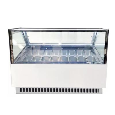 China Italian Style Pozzetti Ice Cream Gelato Glass Display Freezer With GN Pans for sale
