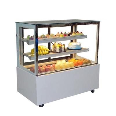 China LED Light Bakery Cabinet Cake Display Chiller With Easy Moving Wheel for sale