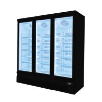 China Units On Bottom Commercial Glass Display 2 3 Doors Refrigerator For Market for sale