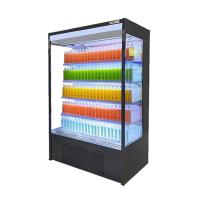 China Grocery 4 Display Shelves Cold Drink Multideck Open Chiller With LED Lighting for sale