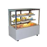China Professional Grade Curved Glass Cake Display Fridge Perfect For Bakeries for sale
