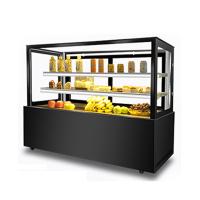 China Professional Grade Curved Glass Cake Display Fridge Perfect For Bakeries for sale