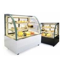 China Professional Grade Curved Glass Cake Display Fridge Perfect For Bakeries for sale