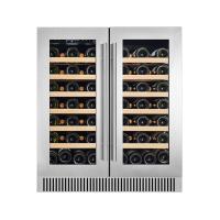 China ETL Certificate Fashion Dual Zone SS Double Glass Door Red Wine Cooler With 180L 68 Bottles for sale