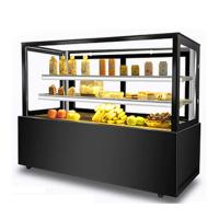 China Black / White 2 Layers Cake Display Freezer With Easy Moving Wheels for sale