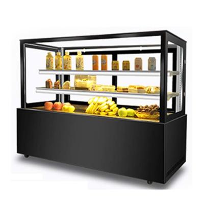 China Black / White 2 Layers Cake Display Freezer With Easy Moving Wheels for sale
