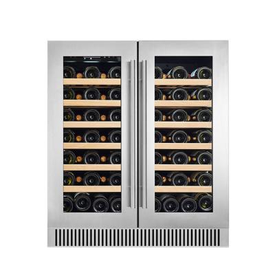 China ETL Certificate Electronic Temperature Wine Display Cooler With Glass Door And Wood Shelving Material for sale