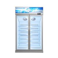 China Chain Store Adjustable Shelving 2 Glass Door Freezer for Frozen Food with Fan Cooling for sale