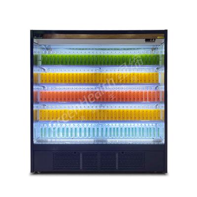 China LED Lighting R22 Multideck Open Chiller Showcase Cooler With Night Curtain 4 Shelves for sale