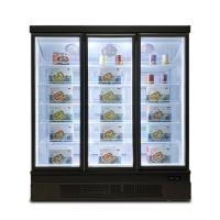 China Fan Cooling Commercial Upright Glass Door Freezer With Frost Free Defrost for sale
