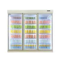 China Adjustable Shelf Glass Door Beverage Cooler For Supermarket Cold Storage Display for sale