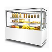 China LED Black White Glass dessert Cake Display Freezer With Danfoss Compressor for sale