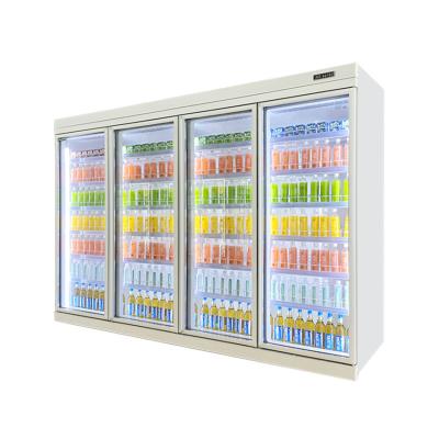 China High Effiency Supermarket Projects Providing Drinks Display Glass Door Chiller Freezer for sale