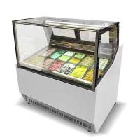 China Frost Free Countertop Glass Ice Cream Showcase With Back Sliding Door for sale