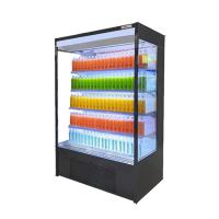 China Commercial Refrigerator Fan Cooling Beverages Fridge Open Cooler With Air Curtain for sale