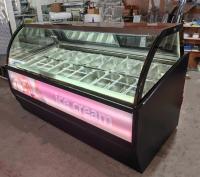 China Scoop Ice Cream Display Freezer Gelato Freezer Cabinet With Stainless Steel Pan for sale
