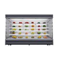 China 4 Shelves Drinks Display Open Chiller With Night Curtain And LED Illumination for sale