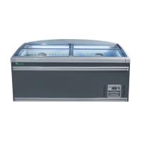 China 2 Door Commercial Island Freezer With R290 Refrigerant Interior Light 1040L for sale