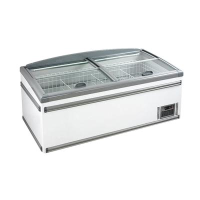 China Big Capacity Supermarket Island Freezer With Coated Finish And R290 Refrigerant for sale