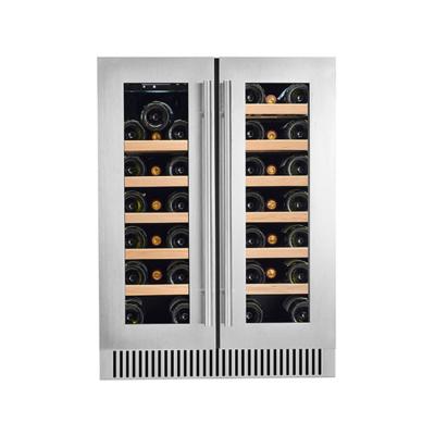 China ETL Certificate LD-60D Black Dual Zone Wine Display Cooler With Electronic Temperature Control for sale