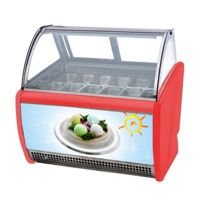 China 14 Flavors Ice Cream Display Cabinet Frozen Popsicle Display Showcase for sale