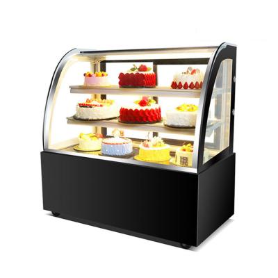 China Double Layered LED Illuminated Glass Refrigerated Cabinet Cake Display Showcase for sale