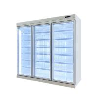 China Fan Cooling Copeland Swing Glass Door Freezer With R404 Refrigerant for sale